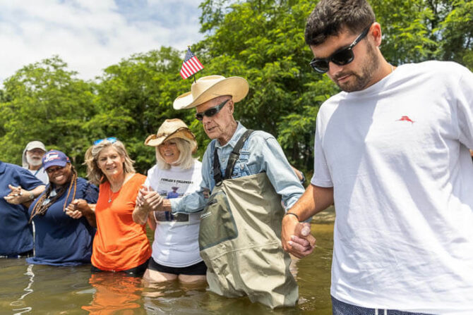 ‘Sneaker Index’ of 34 inches measured at Bernie Fowler Wade-In